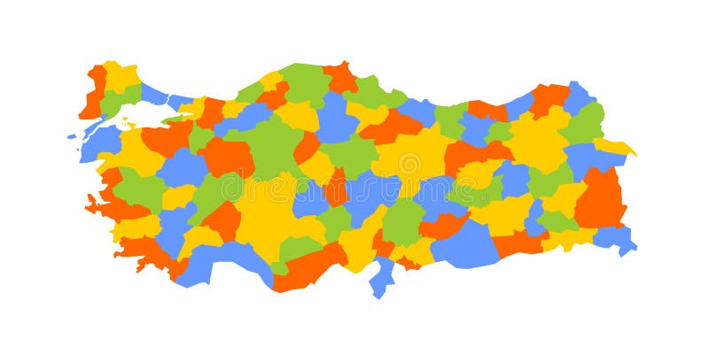 Turkey Political Map of Administrative Divisions Stock Illustration ...