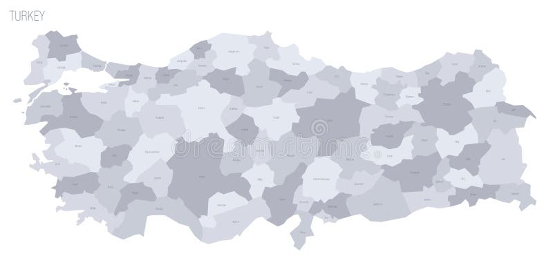 Turkey Political Map of Administrative Divisions Stock Vector ...