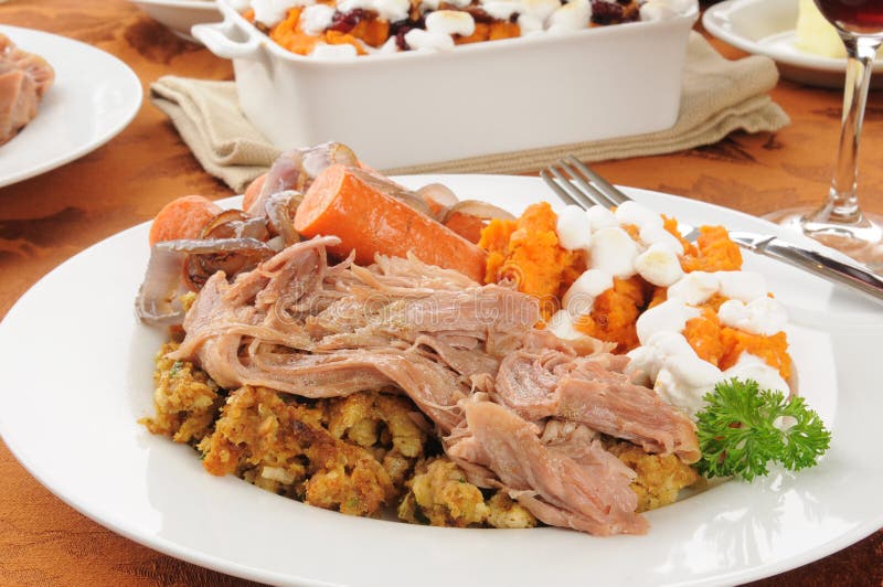 Turkey Pot Roast with Dressing Stock Image - Image of casserole, wine ...