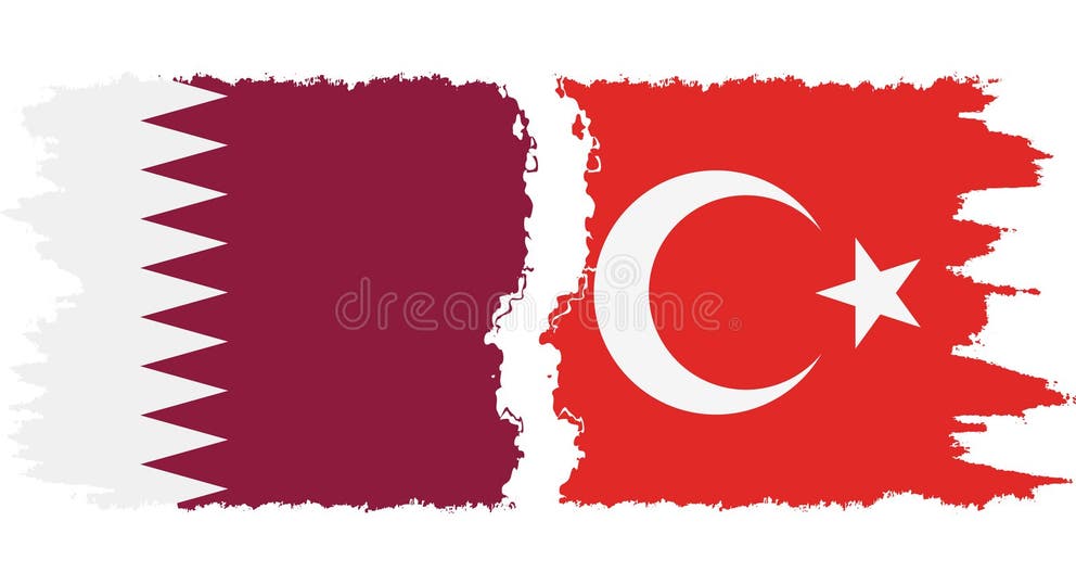 Turkey and Qatar Grunge Flags Connection Vector Stock Vector ...