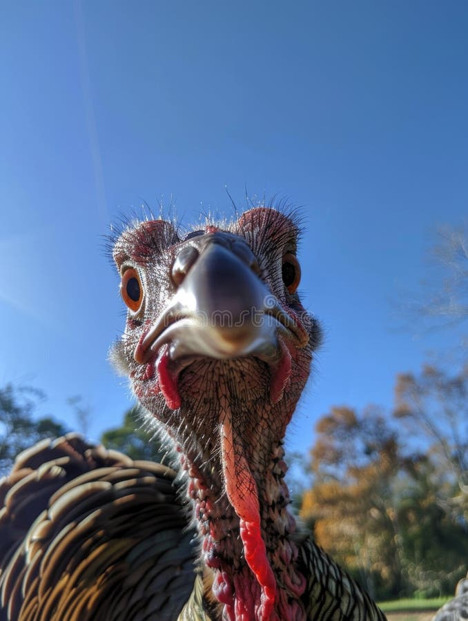 Turkey with a Red Beak and Red Eyes Stock Image - Image of camera, bird ...