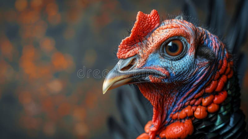 A Turkey with a Red Head and Neck Stock Image - Image of head, gobble ...
