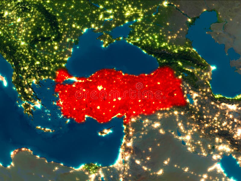 Turkey in red at night stock photo. Image of dark, cities - 112810744