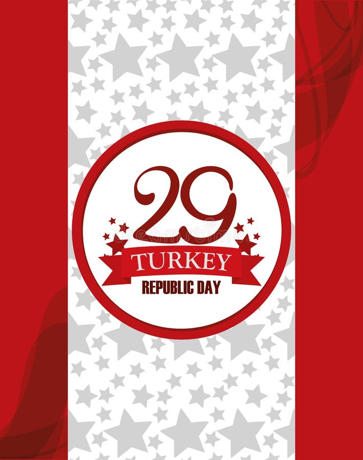 Turkey Republic Day, Commemoration National Celebration Label Stock ...