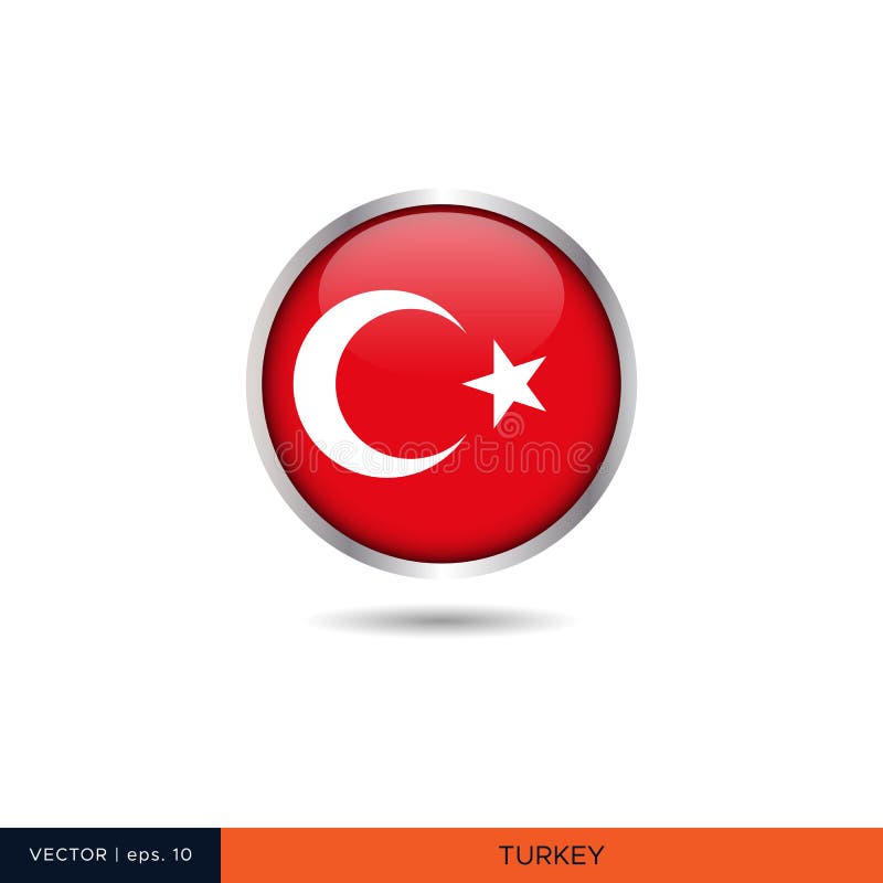 Turkey Round Flag Vector Design. Stock Vector - Illustration of design ...