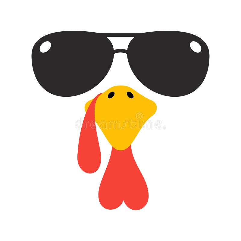 A Turkey S Face with Cool Shade. Isolated Vector Illustration Stock ...