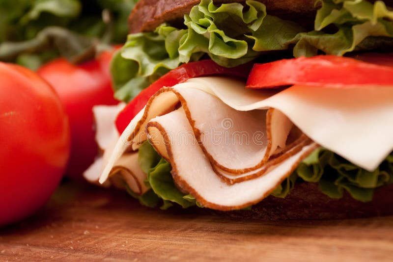 Turkey breast sandwich stock photo. Image of delicious - 13026592