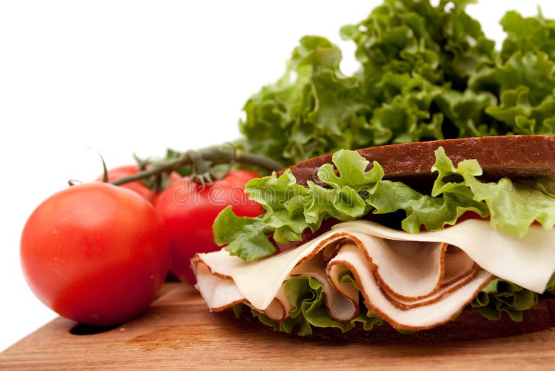 Turkey Sandwich with Potato Chips Stock Photo - Image of cheese ...