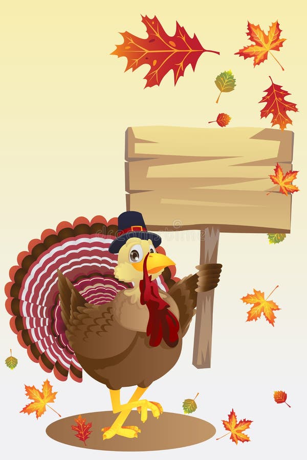 Turkey with a sign stock vector. Illustration of drawing - 20835478