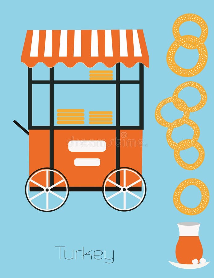 Turkey simit. stock vector. Illustration of ornament - 54307141