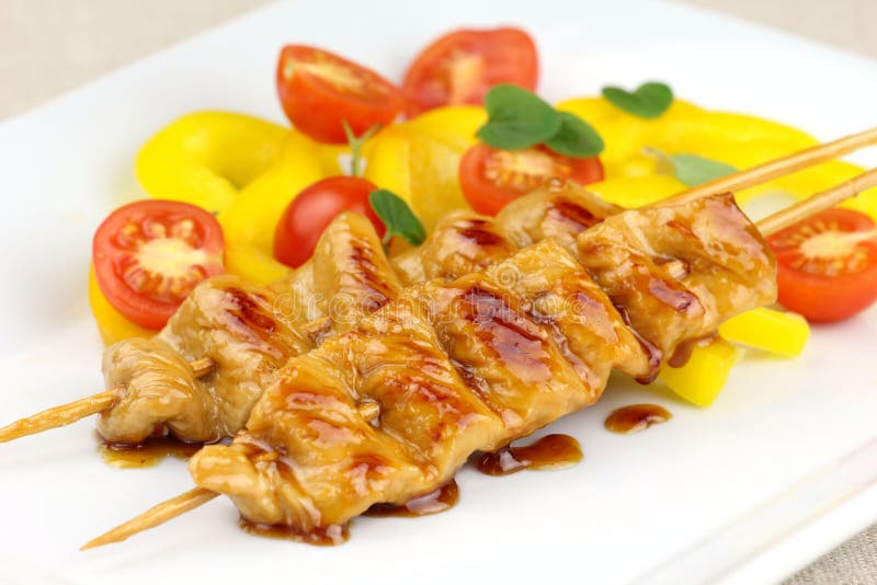 Turkey skewers stock photo. Image of glazed, chicken - 28431642