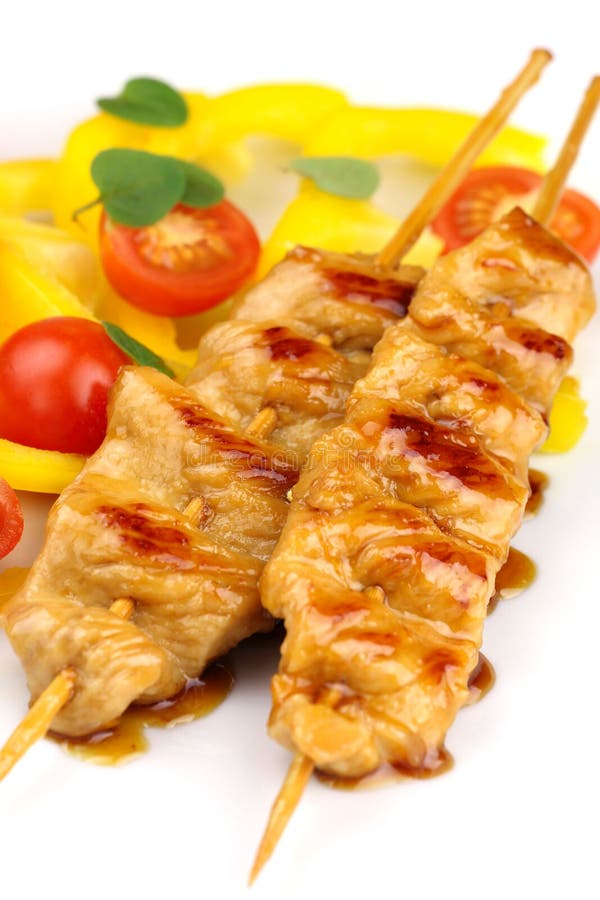Turkey skewers stock photo. Image of snack, health, plate - 28431648
