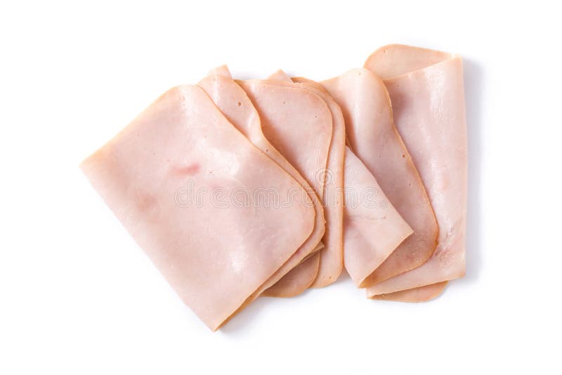 Turkey Slices on White Background. Stock Photo - Image of gastronomy ...
