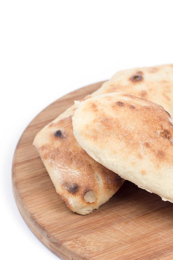 Turkey Somun Bread on the Kitchen Cuting Wooden Board Stock Photo ...