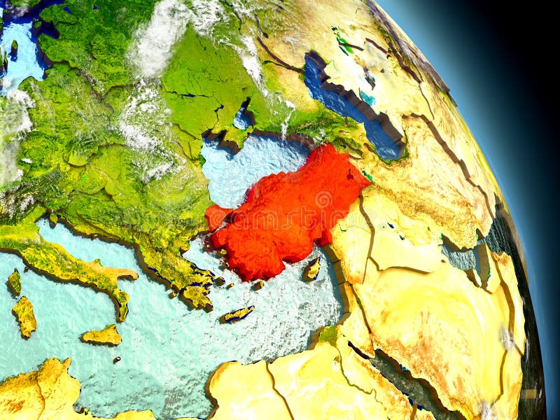 Turkey from space stock illustration. Illustration of turkey - 91108301