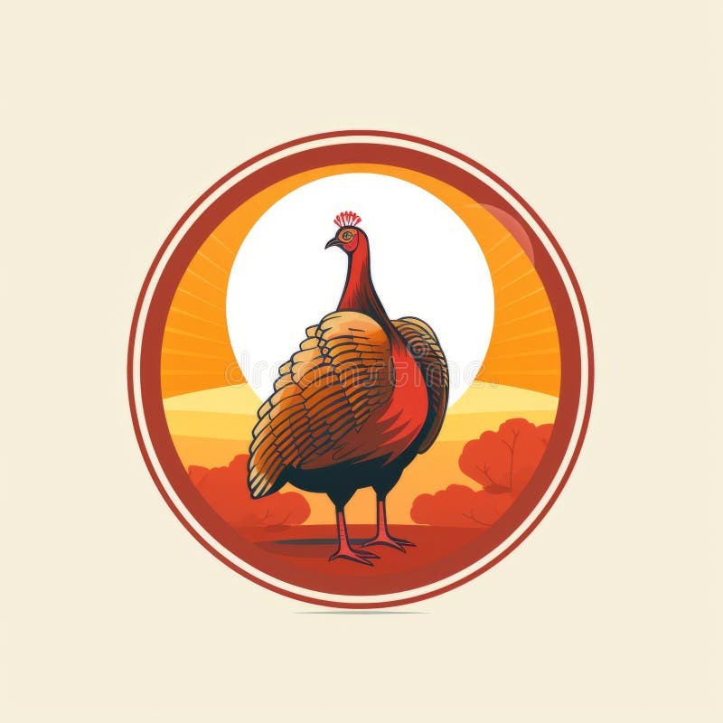 A Turkey is Standing in the Middle of a Circle Stock Illustration ...