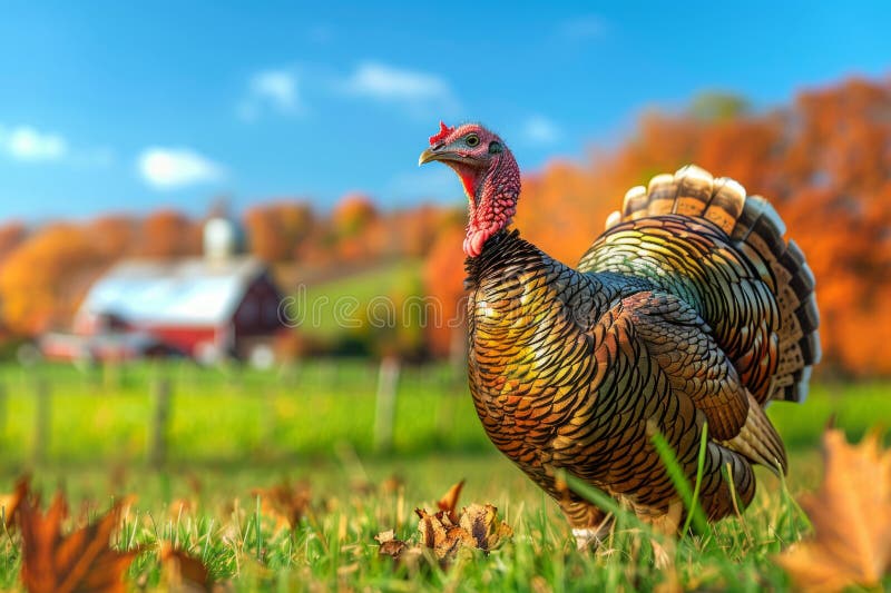 Turkey Standing in a Vibrant Field Stock Image - Image of countryside ...