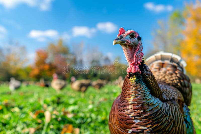 Turkey Standing in a Vibrant Field Stock Photo - Image of season ...