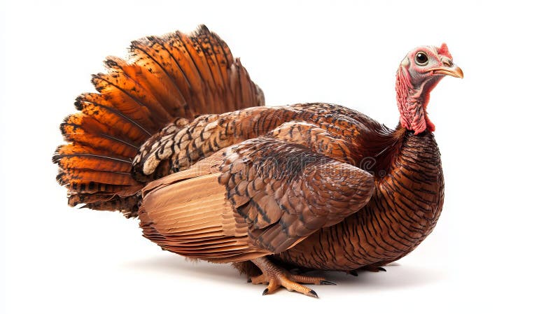 A Turkey is Standing on a White Background Stock Illustration ...