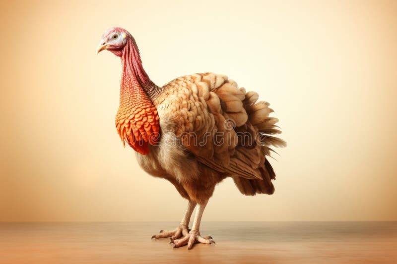 A Turkey is Standing on a Wooden Table Stock Illustration ...