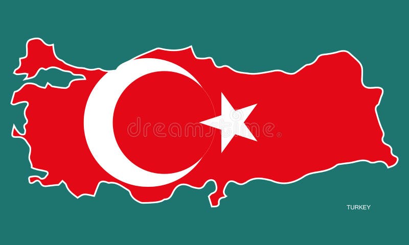 Turkey Sticker Map with White Outline Stock Vector - Illustration of ...