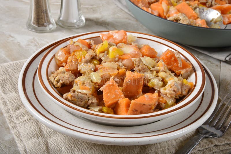Turkey sweet potato hash stock photo. Image of ground - 127367530
