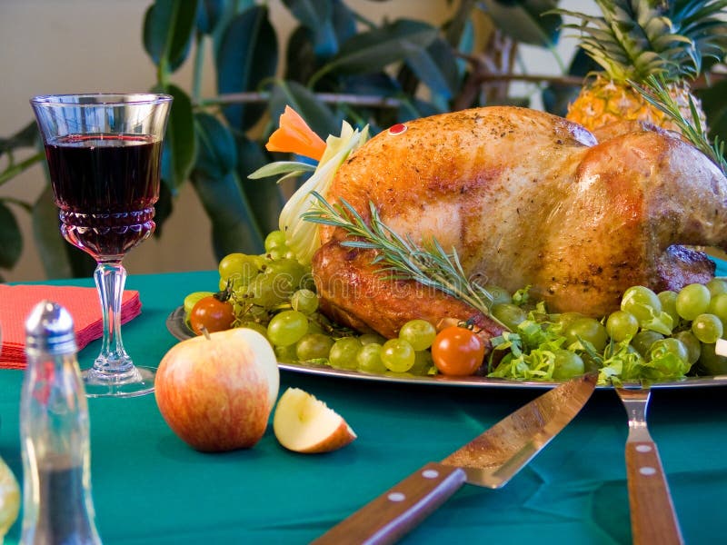 Turkey on table stock image. Image of gathering, delicious - 3422871