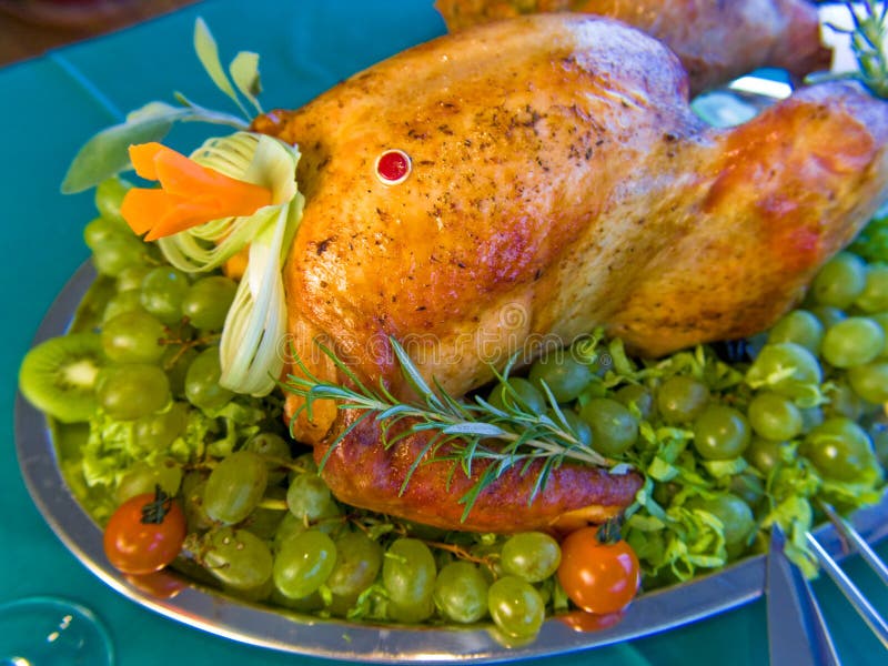 Turkey on table stock image. Image of cook, baked, golden - 3422953