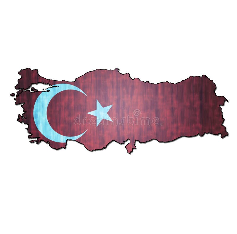 Turkey territory with flag stock illustration. Illustration of atlas ...