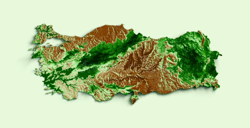 Turkey Topographic Map 3d Realistic Map Color 3d Illustration Stock ...