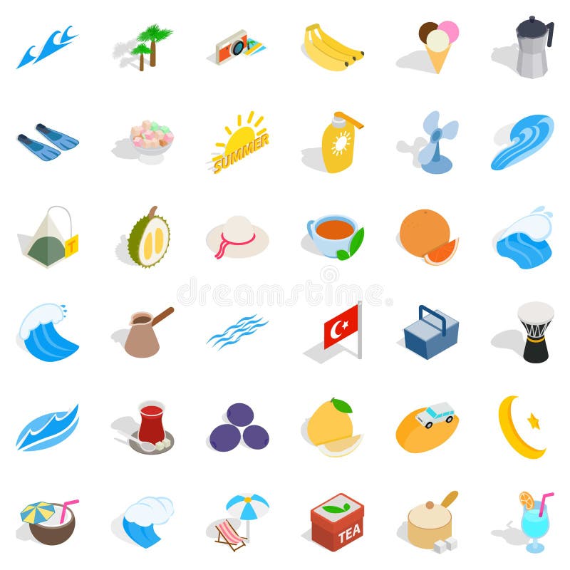 Turkey Tourism Icons Set, Isometric Style Stock Vector - Illustration ...