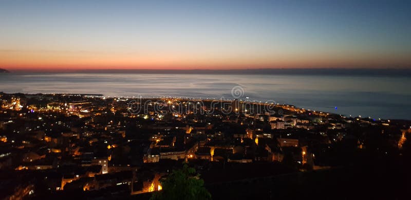 Turkey Trabzon Sea Sunset Night Stock Photo - Image of sunset, night ...