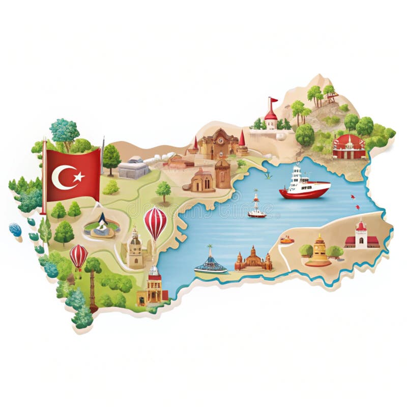Turkey travel map stock image. Image of globe, travel - 361413333