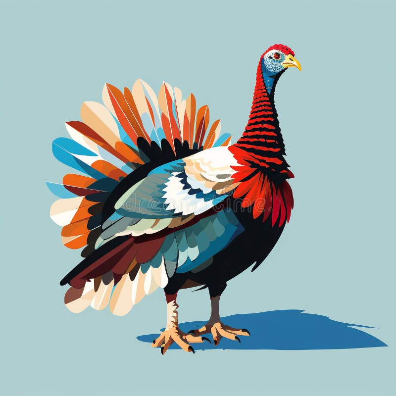 Turkey in the Center of the Frame. Stock Illustration - Illustration of ...