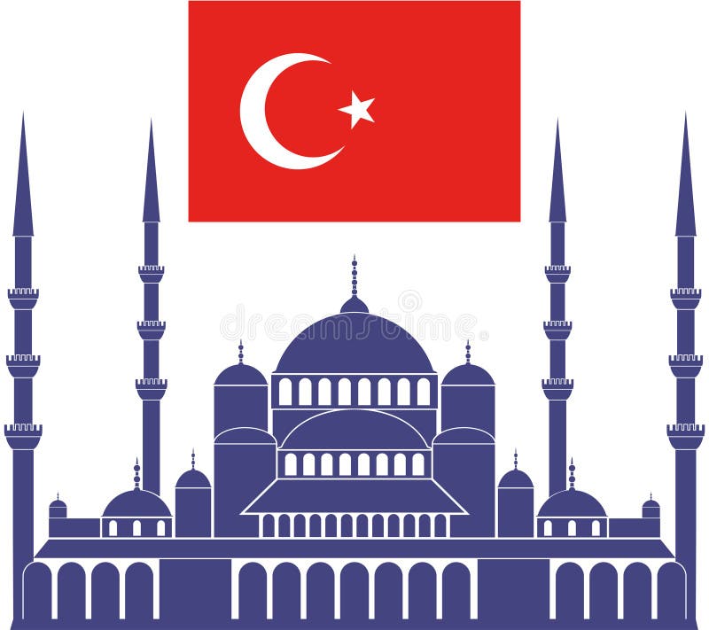 Turkey stock vector. Illustration of symbol, sultan, blue - 48981681