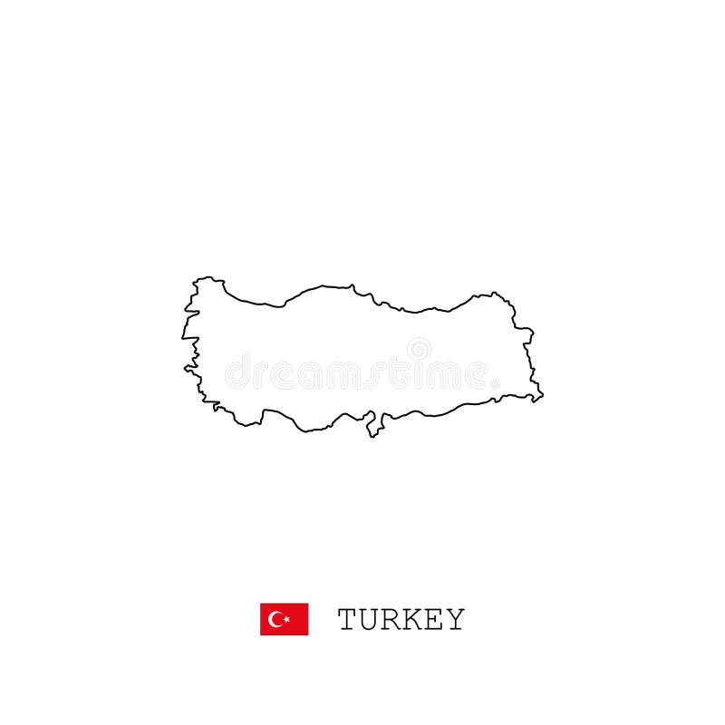 Turkey Vector Map Outline, Line, Linear. Turkey Black Map on White ...