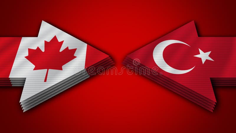 Turkey Vs Canada Arrow Flags â€“ 3D Illustrations Stock Illustration ...