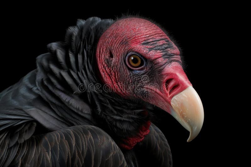 Turkey Vulture Posing on Black Background Stock Image - Image of avian ...