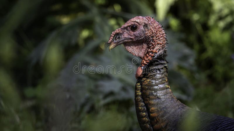 A Turkey Walking through a Garden Farm Stock Image - Image of fowl ...