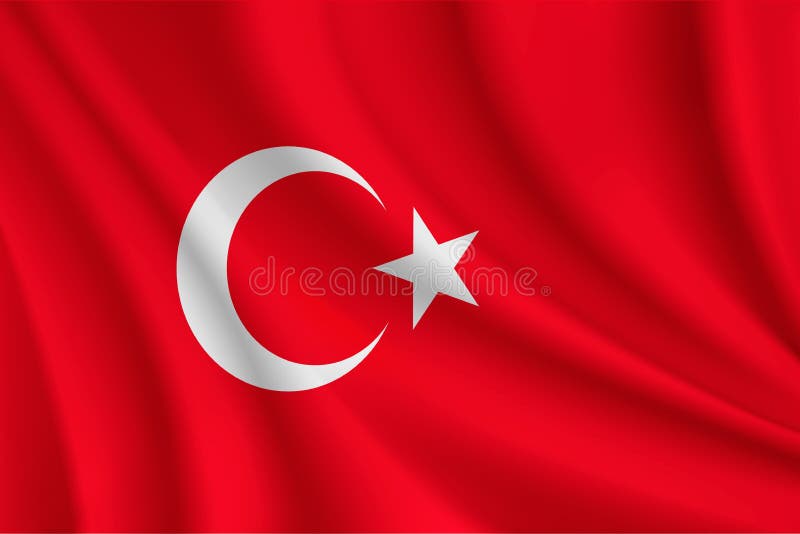 Waving Flag of Turkey, Vector Turkey Flag, Red Flag, Closeup of Turkey ...
