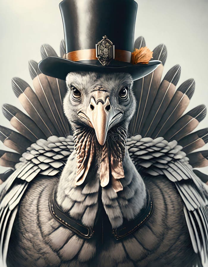 A Formal Turkey Looking at the Camera. Stock Illustration ...
