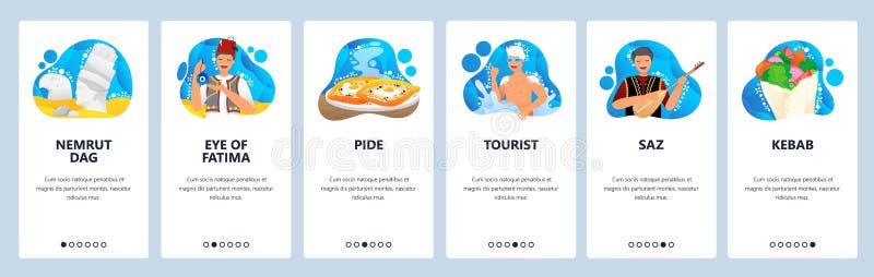 Turkey Website and Mobile App Onboarding Screens Vector Template Stock ...