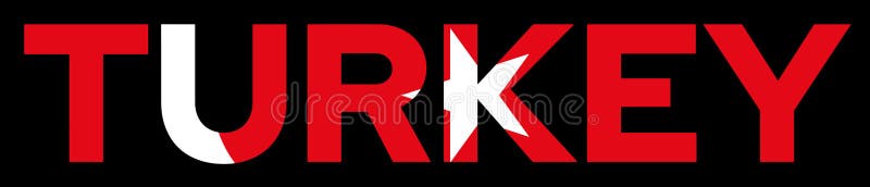 Turkey Word in Flag Style in Vector Stock Vector - Illustration of ...