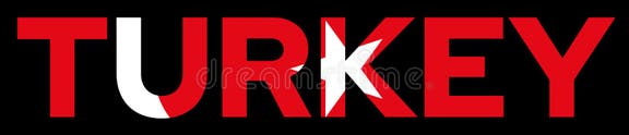 Turkey Word in Flag Style in Vector Stock Vector - Illustration of ...