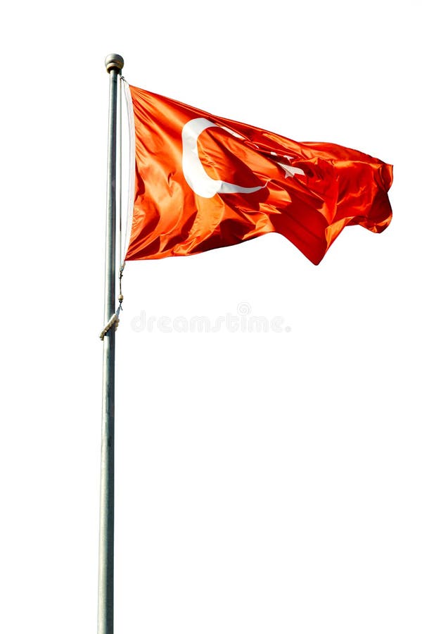 Turkey World Waving Flag in the Blue Sky Colour Stock Image - Image of ...