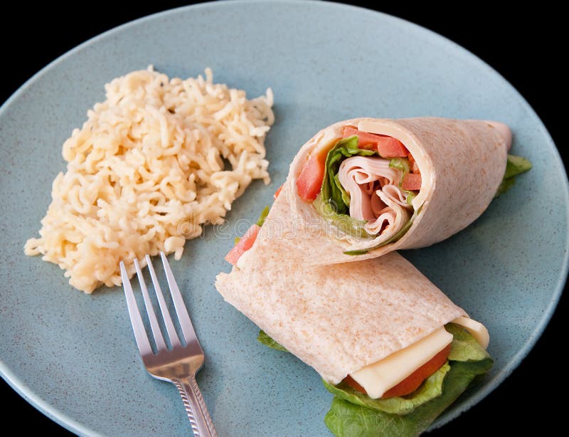 Turkey wrap stock photo. Image of tomato, serve, meal - 12895570