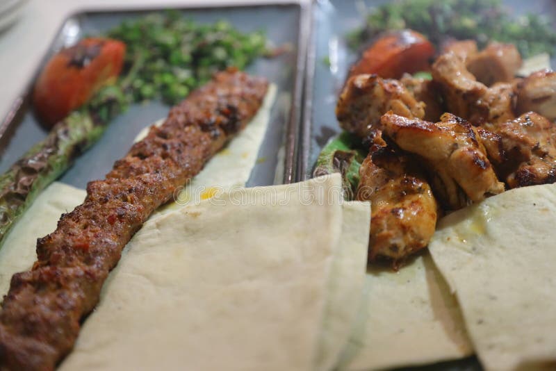 Turkish Adana Kebab on the Grill Stock Photo - Image of cuisine, lunch ...