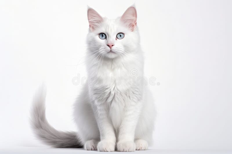 Turkish Angora Cat, Colored-pencil Sketch of a Turkish Angora Cat. AI ...