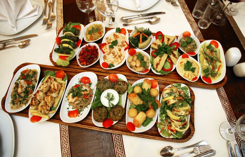 Turkish appetizer foods stock photo. Image of garnish - 254358384