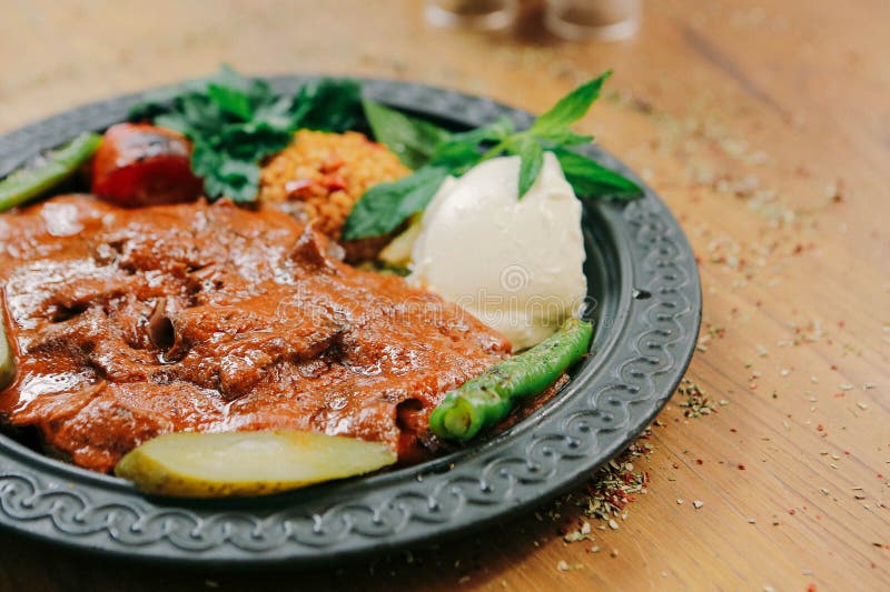 Turkish and Arabic Traditional Kebab Stock Image - Image of plate ...